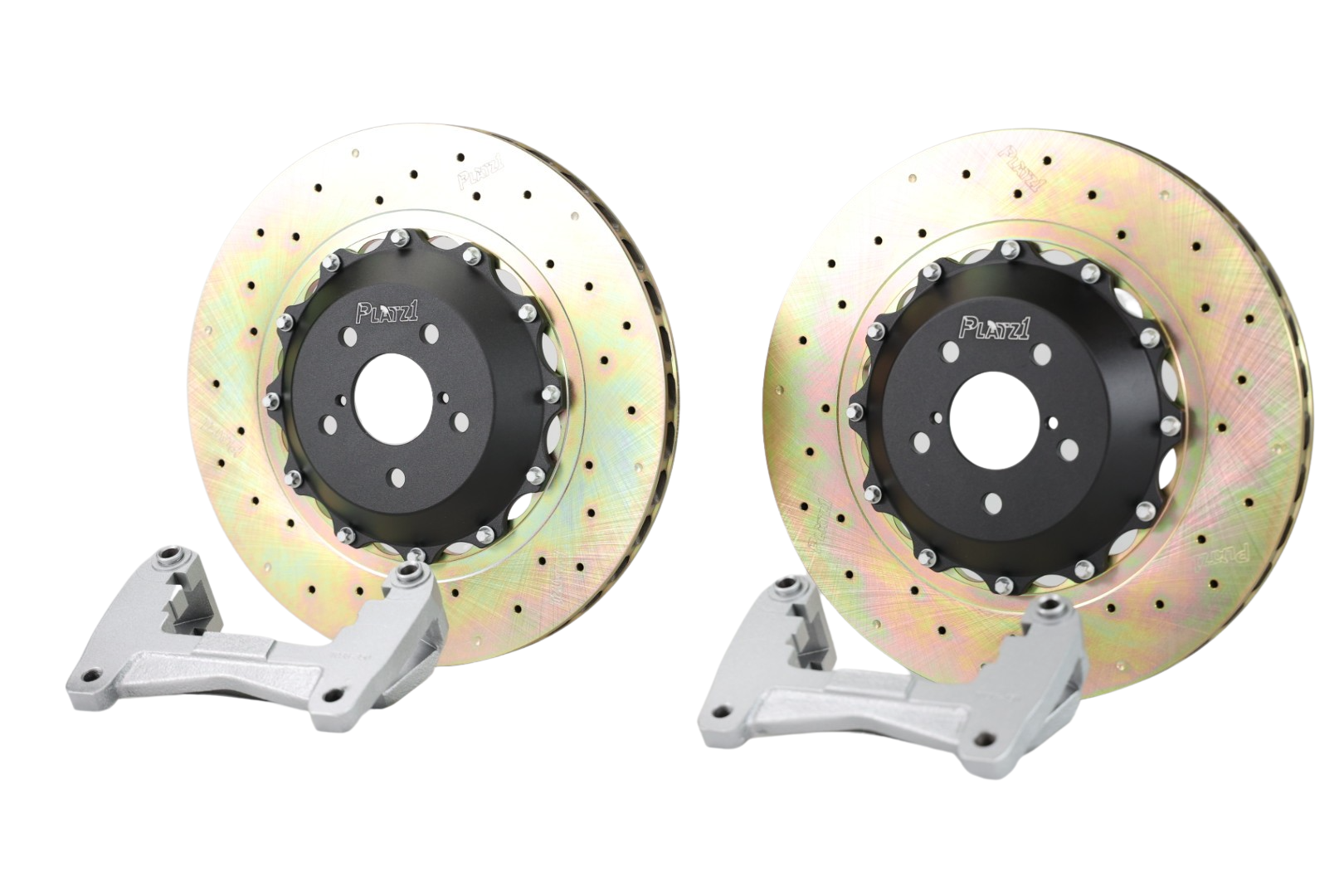 Platz1 Front 350mm (13.78") 2-PC Vented Big Brake Disc Rotors Kit for ...