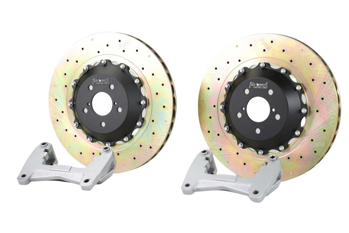 Platz1 Front 350mm (13.78") 2-PC Vented Big Brake Disc Rotors Kit for ...