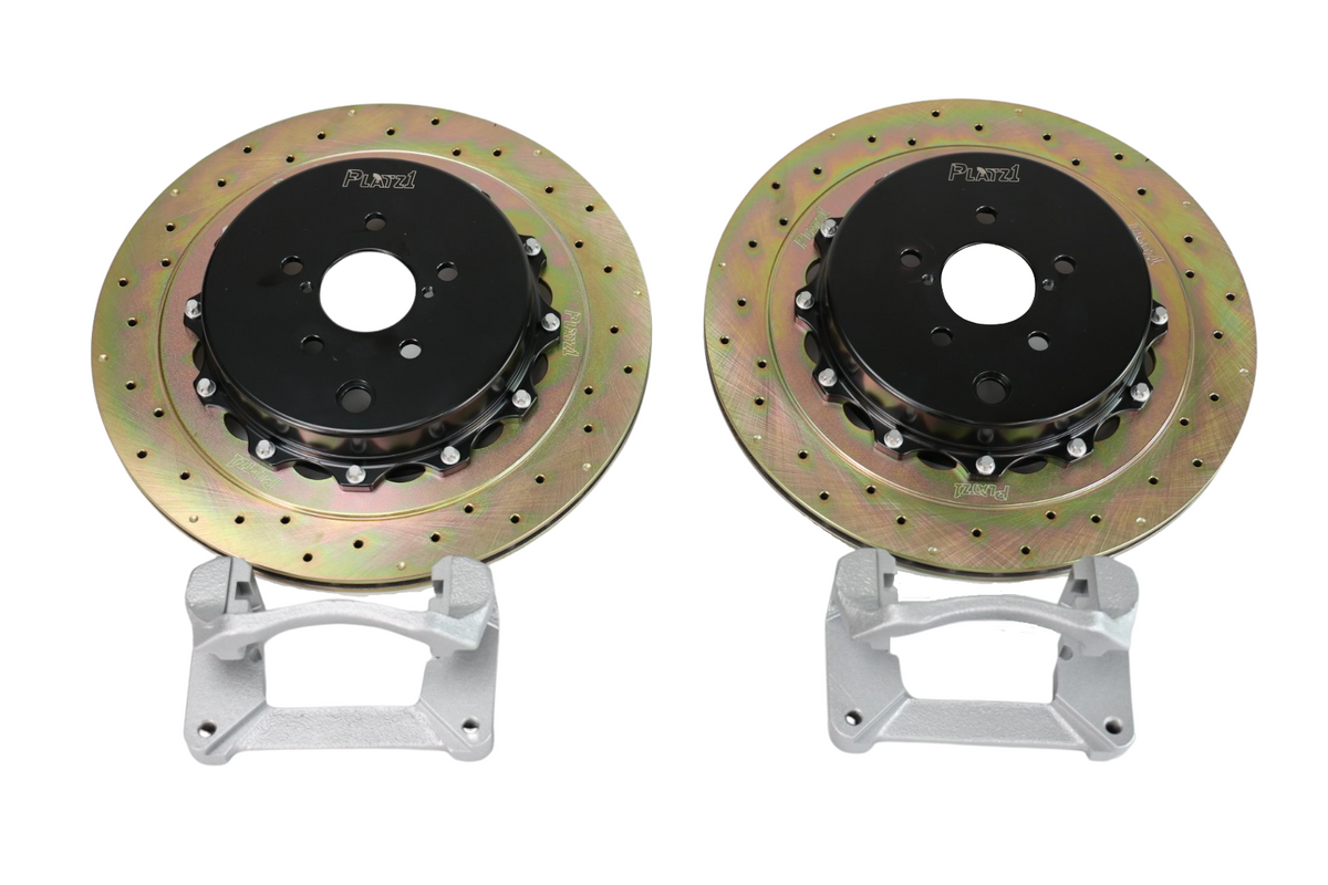 Platz1 Rear 350mm (13.78") 2-PC Vented Big Brake Disc Rotors Kit for T ...